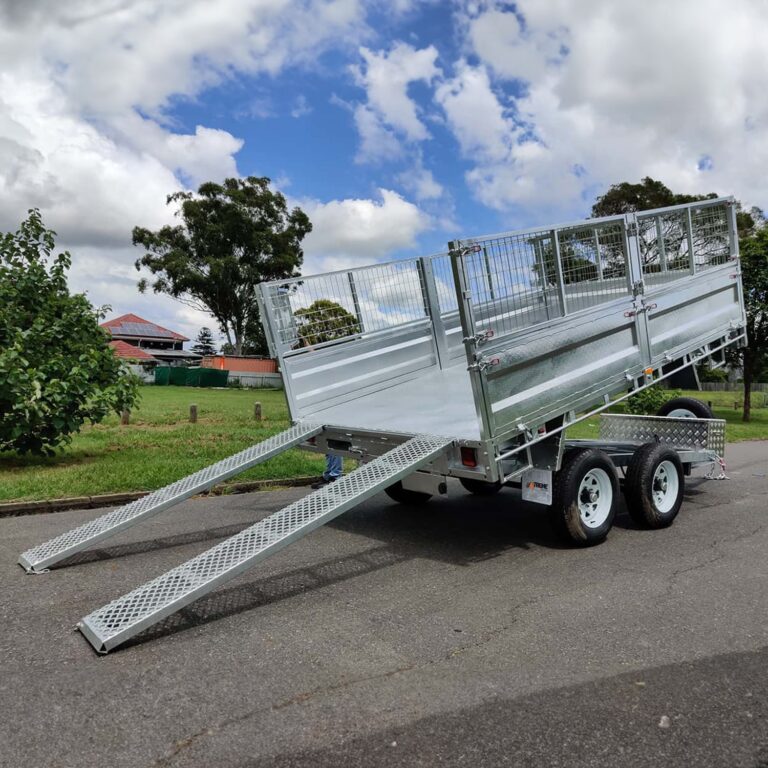 12x7 Hydraulic Tipper Trailer - 3500KG ATM, With Ramps.
