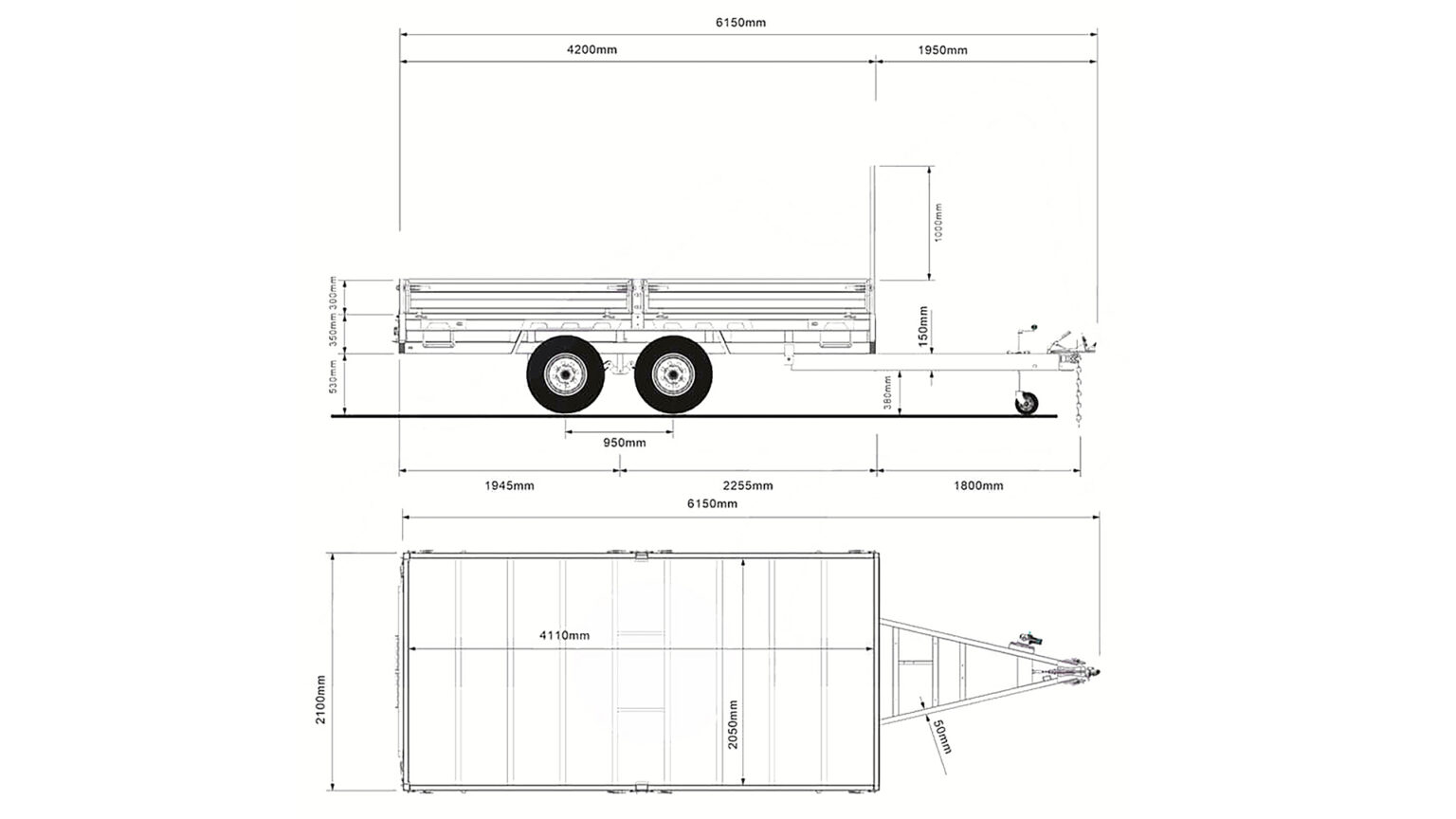 Premium 12x7 Galvanized Flat Top Trailer with 3500KGS ATM and Ramps
